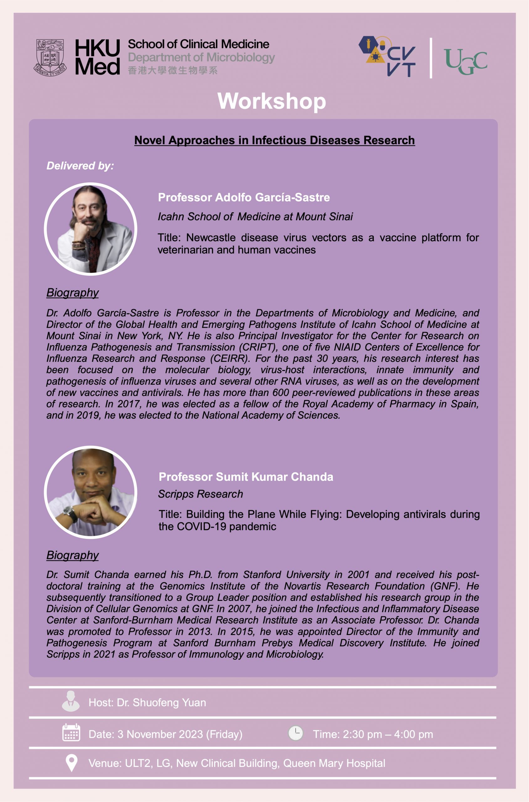 #[Workshop] “Novel Approaches in Infectious Diseases Research” by ...